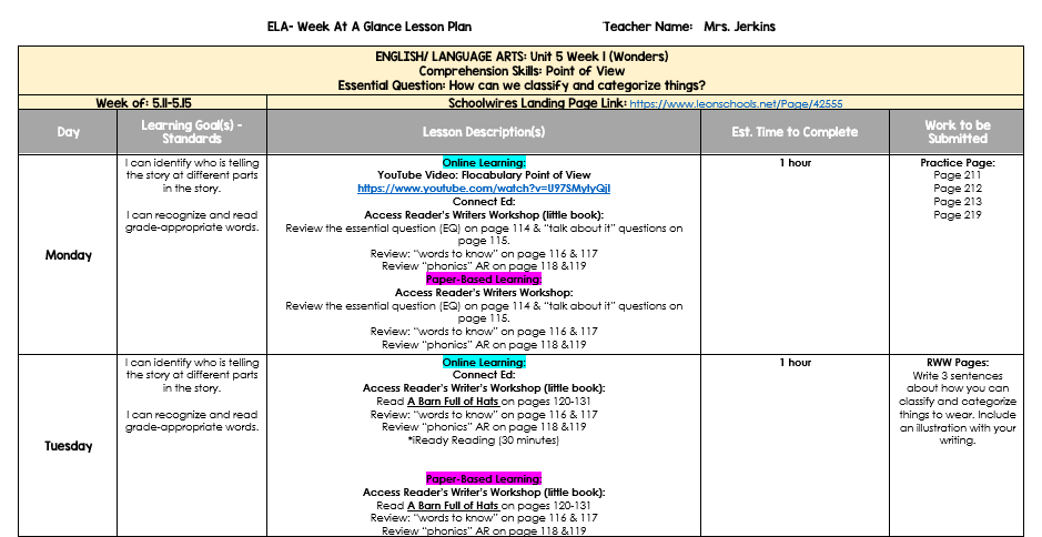 First Grade / Ms. Jerkins