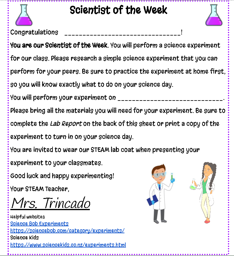 Trincado, Sharon / Scientists of the Week